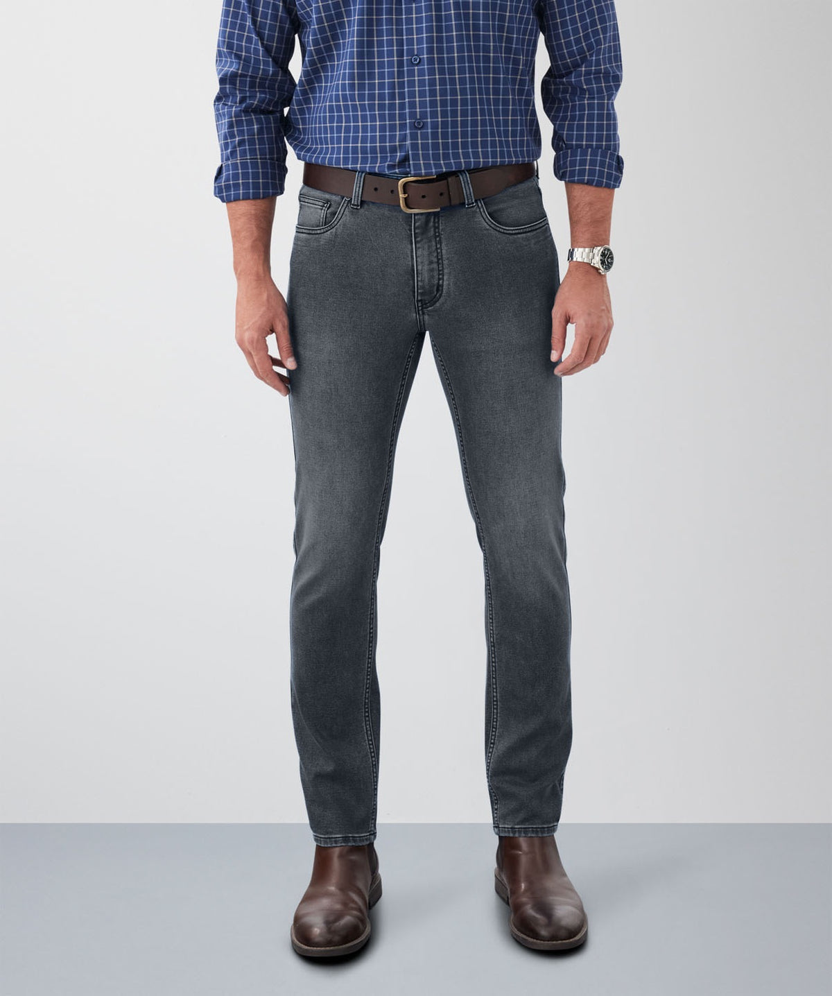 Merricks Knit Modern Fit Jeans - Washed Black - jeans - GAZMAN