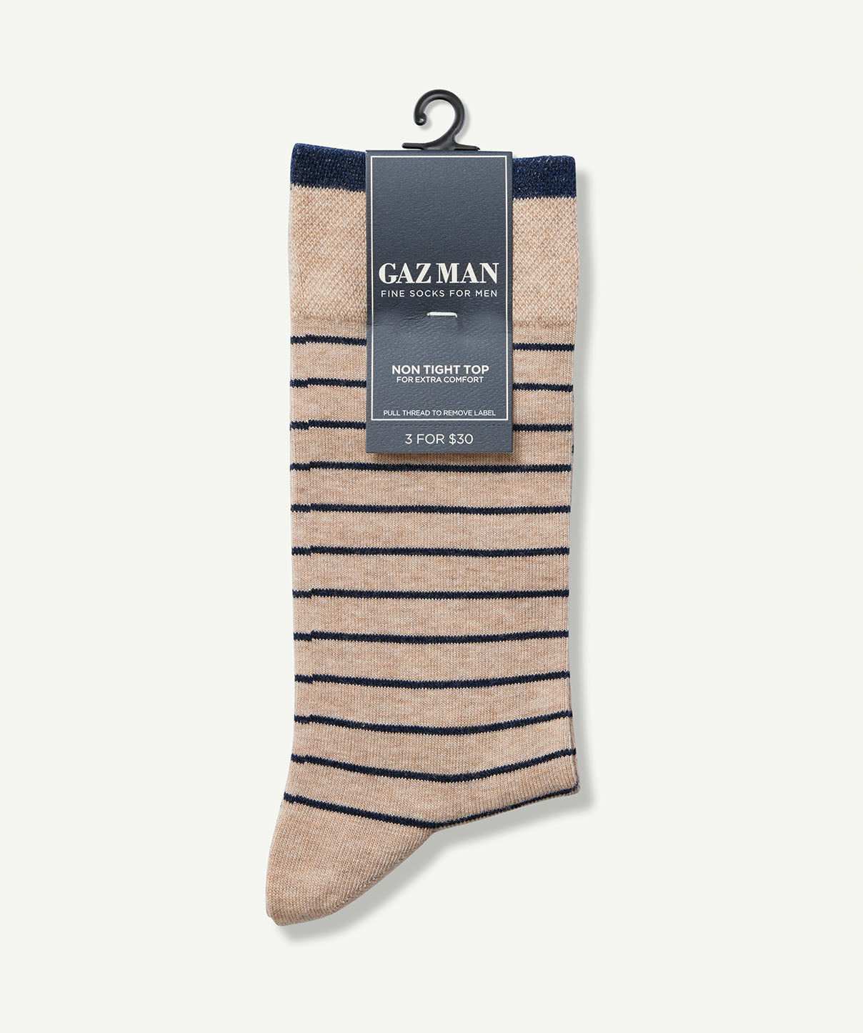 Non Tight Stripe Sock - Sand - Socks - GAZMAN
