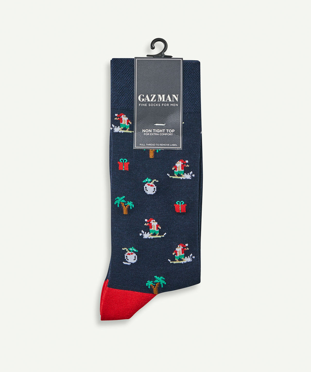 Non Tight Surfing Santa Sock - Navy - Socks - GAZMAN